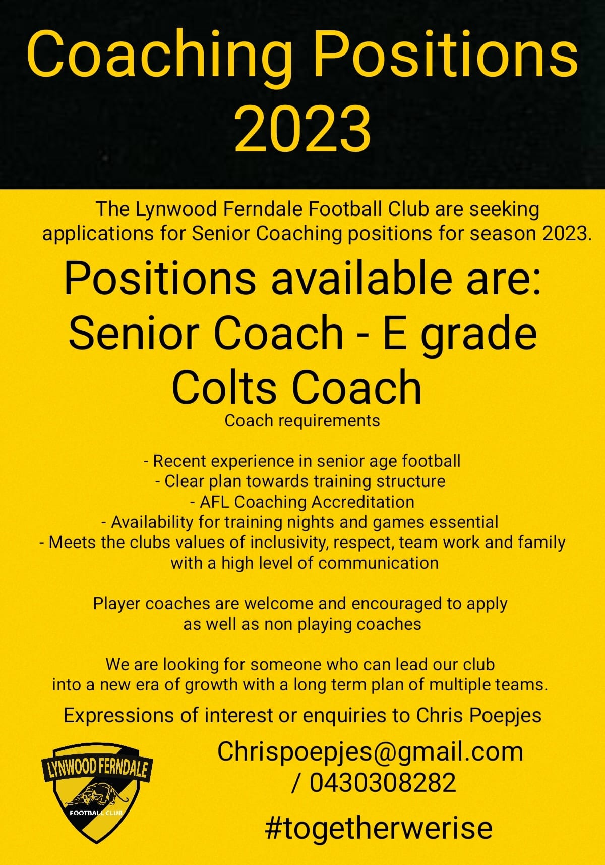 Coaches Wanted - Lynwood Ferndale Football Club - Home of the Mighty ...